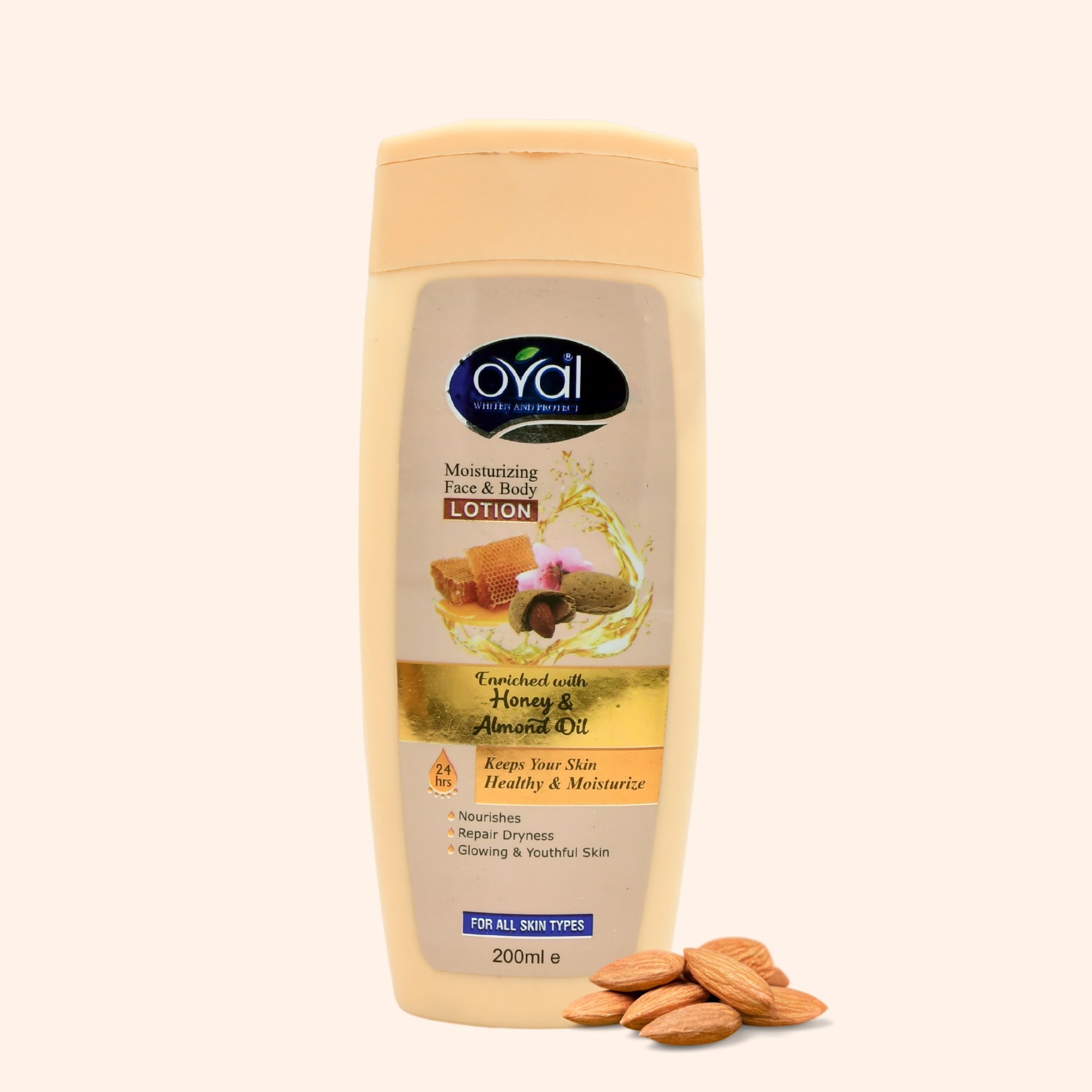 Honey & Almond Oil Face and Bady Moisturizing Lotion – Oval Cosmetics